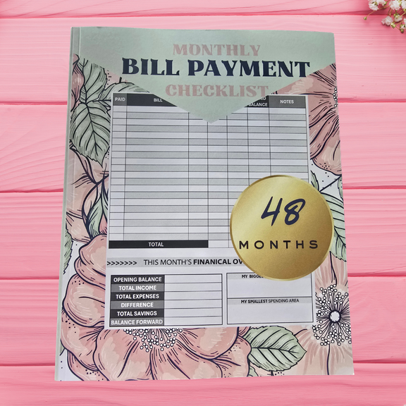 Floral Monthly Bill Payment Organizer – 3B